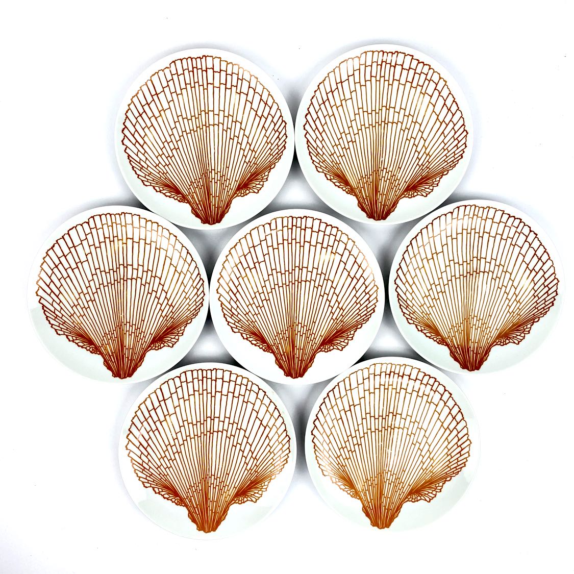 1970s Orange Shell Plates – Found Furnishings